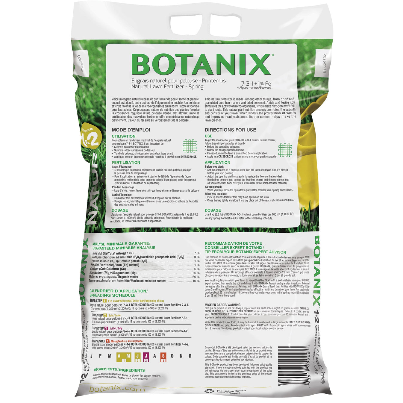 100% Natural Lawn Fertilizer 7-3-1 + Seaweed - Step 1 and 2 | Botanix ...